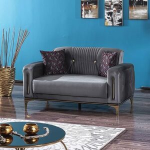 ottomanson angel collection, loveseat, grey