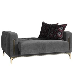 Ottomanson Angel Collection, Loveseat, Grey