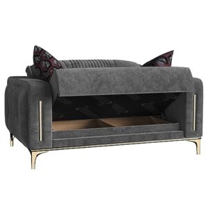 Ottomanson Angel Collection, Loveseat, Grey