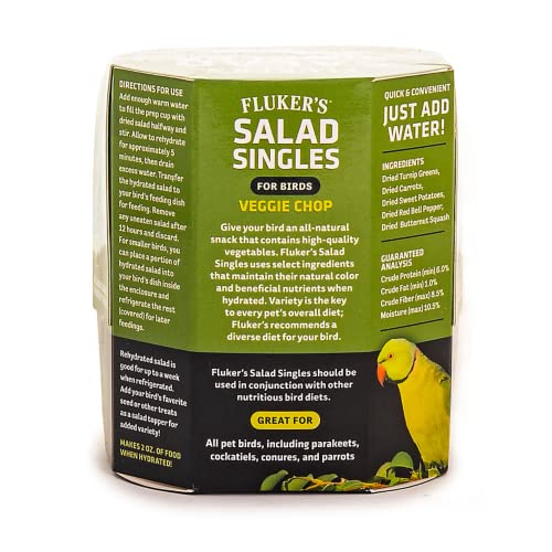 Fluker Salad Singles Veggie Chop for Birds 3 Pack - Includes Attached DBDPet Pro-Tip Guide