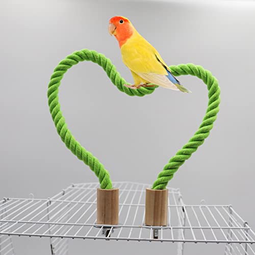 2 Pack Bird Hemp Rope Perch Swing, Bird Cage Stand Pole Accessories, Paw Grinding Standing Climbing Perch for Parrot, Parakeet, Budgies, Lovebirds(23.62"/60 cm)