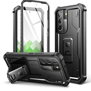 Dexnor for Samsung Galaxy S22 Plus Case, [Built in Screen Protector and Kickstand] Heavy Duty Military Grade Protection Shockproof Protective Cover for Samsung Galaxy S22 Plus 5G,Black