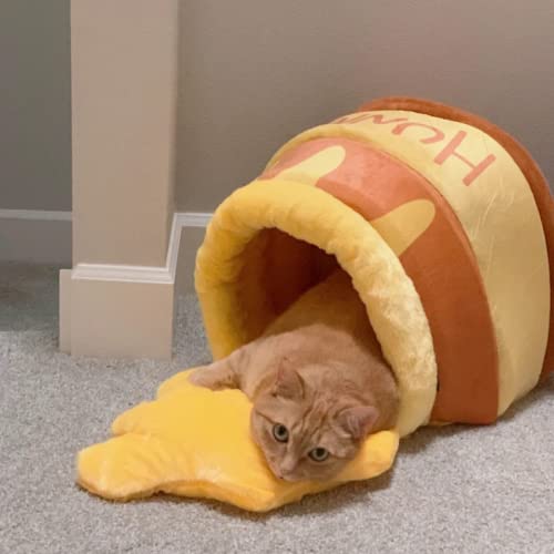 GOUXTD Cat Bed Cave Honeypot Cat House Indoor Cat Cute and Comfortable Pet Cat Sofa Cute and Comfortable Pet Cat House