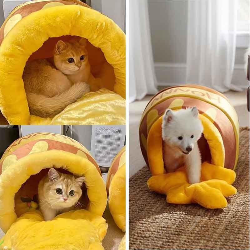 GOUXTD Cat Bed Cave Honeypot Cat House Indoor Cat Cute and Comfortable Pet Cat Sofa Cute and Comfortable Pet Cat House