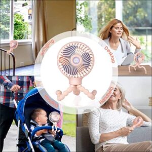 Mini Handheld Stroller Fan, Personal Portable Fan Baby Car Seat Clip-On Fan with DIY Flexible Tripod, USB Rechargeable Fan Adjustable 3 Speeds for Bedroom, Outdoor, Camping, Bike, BBQ