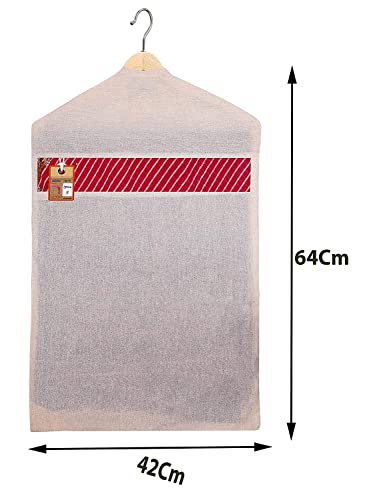 atorakushon 100% Cotton Hanging Saree Covers Clothes Storage Bag 26 x 18 Inches Bigs size Cloth Wardrobe Organizer for Storage Garment Set of 9 Off white