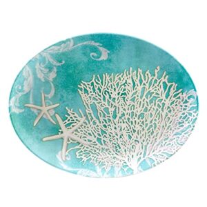 certified international inspired coast melamine oval platter,18-inch length multicolor