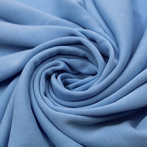 Texco Inc Modal Sandwash Cupro Jersey Knit Apparel, DIY Fabric, Dusty Blue 5 Yards