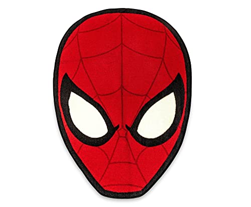 Marvel Spider-Man Mask Printed Area Rug | Indoor Floor Mat, Accent Rugs For Living Room and Bedroom, Home Decor For Kids Playroom | Comic Book Gifts And Collectibles | 52 x 35 Inches