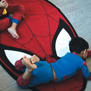 Marvel Spider-Man Mask Printed Area Rug | Indoor Floor Mat, Accent Rugs For Living Room and Bedroom, Home Decor For Kids Playroom | Comic Book Gifts And Collectibles | 52 x 35 Inches