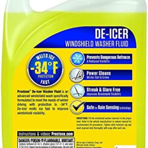 Prestone AS253 De-Icer Windshield Washer Fluid, Freeze Protection 1 Gallon