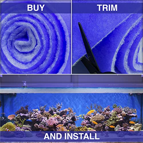 BIG Kahuna Aquarium Filter Floss Rolls – 12-inch Pond and Aquarium Filter Media – 1-inch Thick Wet/Dry Aquarium Filter Pad – 10ft - Bonded Filter Media Pad for Freshwater or Marine Aquariums, Ponds