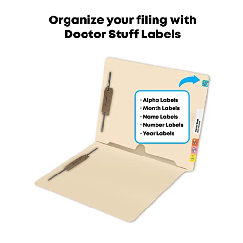 Doctor Stuff Manila Pocket File Folders - Letter Size End Tab Folder with Full Pocket on Inside Back Open Towards Spine, 2" Bonded Fasteners on Inside Front and Back, 11 pt Manila Stock, Box of 50