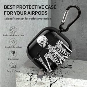 YouTary Compatible with Airpods 3 Case Cover 2021 with Keychain Rock and Roll Skeleton Skull Boho Hippie Pattern, Apple AirPod Headphone Cover Unisex Shockproof Protective Wireless Charging