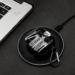 YouTary Compatible with Airpods 3 Case Cover 2021 with Keychain Rock and Roll Skeleton Skull Boho Hippie Pattern, Apple AirPod Headphone Cover Unisex Shockproof Protective Wireless Charging