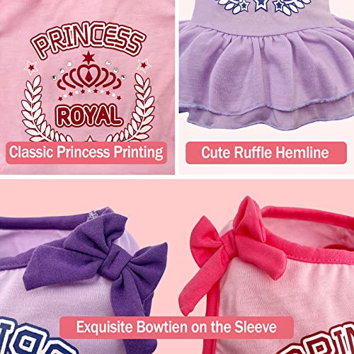 KYEESE 2Pack Dog Dresses Princess Bowtie Doggie Sundress Dog Dress for Small Dogs