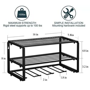 Power Tools Organizer, Qiyeego Drill Holder Wall Mount, Electric Drill Storage Rack, Drill Organizer Compact Steel Design for Garage, Workshop (Metal)