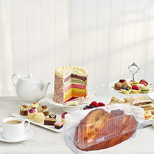 50 Pcs Plastic Loaf Container Transparent Cake Slice Containers Plastic Containers with Lids 9.06 x 4.92 x 3.15“ Clear Hinged Lid Cheesecake Container Disposable to Go Box for Restaurants Delivery Takeout