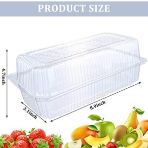 50 Pcs Plastic Loaf Container Transparent Cake Slice Containers Plastic Containers with Lids 9.06 x 4.92 x 3.15“ Clear Hinged Lid Cheesecake Container Disposable to Go Box for Restaurants Delivery Takeout