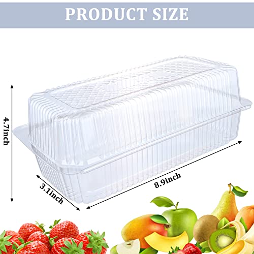 50 Pcs Plastic Loaf Container Transparent Cake Slice Containers Plastic Containers with Lids 9.06 x 4.92 x 3.15“ Clear Hinged Lid Cheesecake Container Disposable to Go Box for Restaurants Delivery Takeout