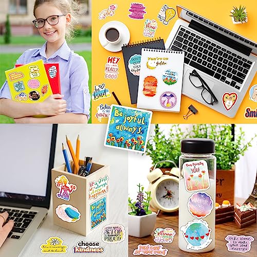 300PCS Motivational Sticker, Inspirational Words Stickers for Teens Adults Students Teacher Employees Vinyl Encouraging Positive Affirmation Stickers for Water Bottles Laptop Decals Scrapbook Journal