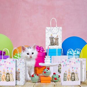 12 Pcs Cat Party Favor Bag Cat Theme Bags Cat Birthday Party Decorations Supplies Cat Candy Treats Bags Pet Party Favors Pet Animal Birthday Supplies