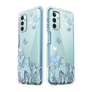 i-Blason Cosmo Case for Samsung Galaxy A13 4G/ 5G, Slim Full-Body Stylish Protective Case with Built-in Screen Protector (Blue Butterfly)