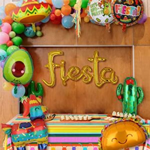 Fiesta Sombrero Balloon Mexican Cinco De Mayo Theme Foil Mylar Balloons Birthday Baby Shower Taco Night Party Decor Supplies 2 Pcs