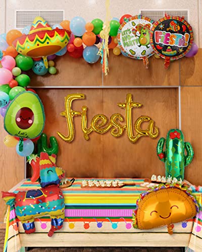 Fiesta Sombrero Balloon Mexican Cinco De Mayo Theme Foil Mylar Balloons Birthday Baby Shower Taco Night Party Decor Supplies 2 Pcs