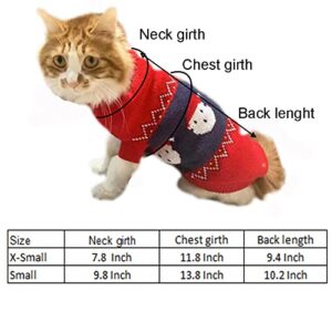 Anelekor Cat Sweater Rabbit Turtleneck Knitwear Puppy Sweatshirt Bunny Warm Clothes Soft Vest Shirt Small Animals Outerwear Christmas Holiday Pet Apparel (Small)