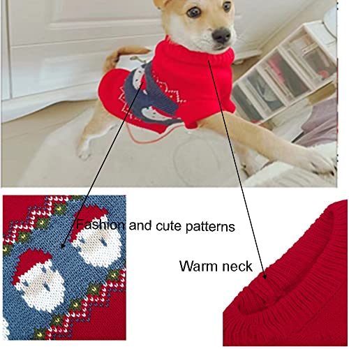 Anelekor Cat Sweater Rabbit Turtleneck Knitwear Puppy Sweatshirt Bunny Warm Clothes Soft Vest Shirt Small Animals Outerwear Christmas Holiday Pet Apparel (Small)