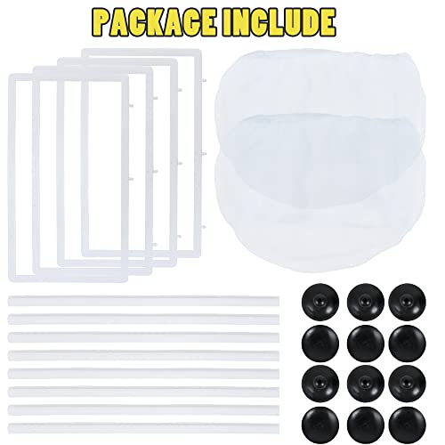 2 Pieces Fish Tank Breeder Net, Akamino Large Fish Breeder Isolation Box, Plastic Frame Hatching Box Separation Net Breeding Box with Suction Cup for Aquarium