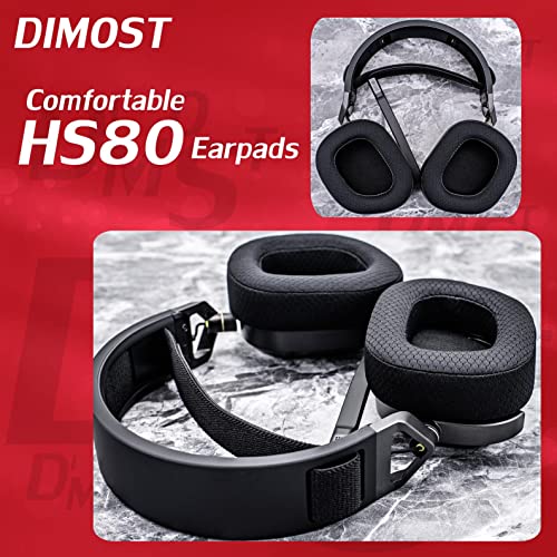 DIMOST HS80 Ear Pads Compatible with HS80 Headset I Thicker Enhanced Memory Foam - More Breathable Mesh