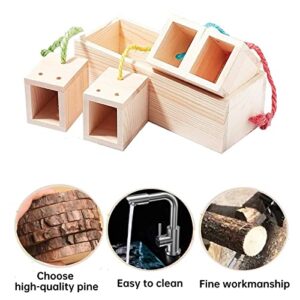 YeeBeny Wooden Small Animals Enrichment Foraging Toy, Interactive Hide Treats Puzzle Snuffle Game, for Rabbit, Hamster, Guinea Pig, Chinchilla, Bunny and Other Small Rodent Pets, Feeder Training Toys