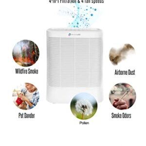 Zestaire Alpha 3 Air Purifier | 4 in 1 - UV Light + H13 True HEPA + Carbon Filter + Prefilter | Sleep Mode | 1008 sq ft. Coverage | Air Purifier for Pets, Home Air Cleaner