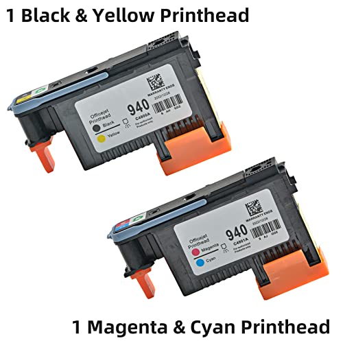 YOUTOOK Compatible HP 940XL 940 C4900A C4901A Remanufactured Printhead for HP Officejet Pro 8000 8500 8500A 8500A Plus 8500A Printer 2-Pack(Black/Yellow+Cyan/Magenta).