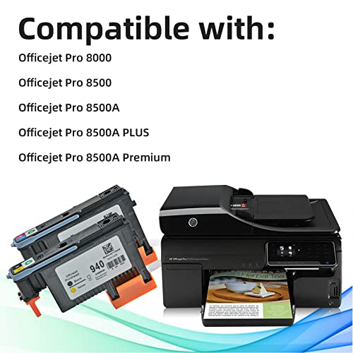 YOUTOOK Compatible HP 940XL 940 C4900A C4901A Remanufactured Printhead for HP Officejet Pro 8000 8500 8500A 8500A Plus 8500A Printer 2-Pack(Black/Yellow+Cyan/Magenta).