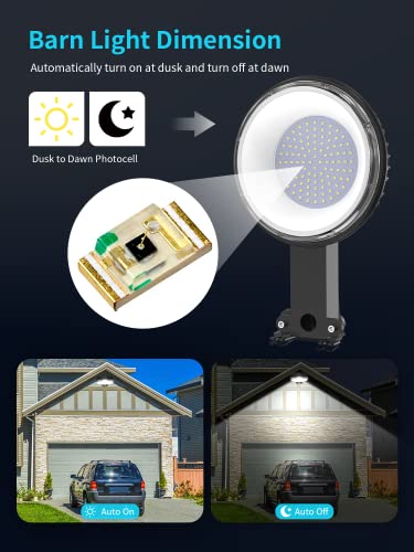 Ankishi LED Barn Light, Dusk to Dawn Outdoor Lighting with 150W 18000LM 5000K Daylight, IP65 Waterproof Area Street Light for Barns Street Yard Garage Warehouse Outdoor Security Flood Lights(2Pack)