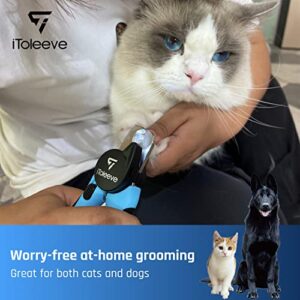 iToleeve LED Dog Nail Clipper with Light, Illuminates Cat & Dog Nails or Bloodline, Extra Sharp for Hard Claws, Dog Nail Trimmers with Quick Sensor and Safety Guard, Avoid Over-Cutting Toenail