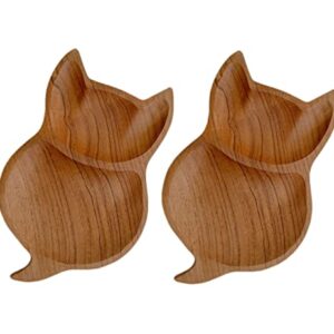 JNE Handcrafted-Solid Single Piece Teak Wood Plate/Tray/Dish/Platter (Set of 2), Multi-purpose use Decor, Candy, Serving. (CAT-Small)