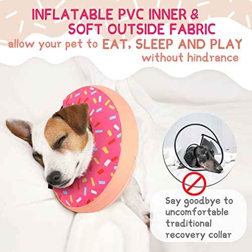 Supet Inflatable Dog Cone Collar for Large Medium Small Dogs, Soft Cone Collar for Dogs Cats, E Collar Dog Neck Donut Dog Cone Alternative After Surgery