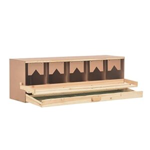 Wood Chicken Laying Nesting Box Cage, Laying Nesting Box Easy to Assemble 5 Compartments for Spawning