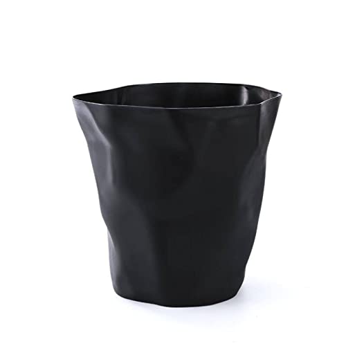 NA Creative Household Trash can, Irregular fold Wastebasket Recycling bin, Suitable for Office, Bedroom, Bathroom, Study, Kitchen and Other Surrounding use (Black)