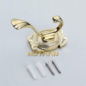 WFJDC Gold Chrome Metal Wall Hook Towel Jacket Coat Hook Bathroom Accessories (Color : B, Size : 7 * 5 * 11cm)