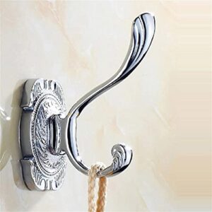 WFJDC Gold Chrome Metal Wall Hook Towel Jacket Coat Hook Bathroom Accessories (Color : B, Size : 7 * 5 * 11cm)