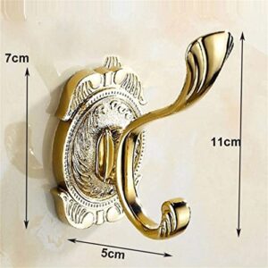 WFJDC Gold Chrome Metal Wall Hook Towel Jacket Coat Hook Bathroom Accessories (Color : B, Size : 7 * 5 * 11cm)