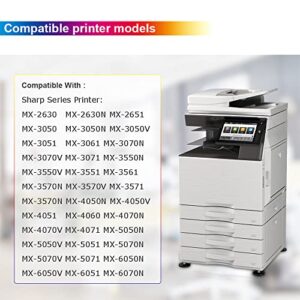 CHENPHON MX-61NT MX61NT Toner Cartridge Replacement for Sharp MX-61NTBA MX-61NTCA MX-61NTMA MX-61NTYA use in Sharp MX-2651 MX-3051 MX-3071 MX-3551 MX-3571 MX-4051 MX-4071 Printer [KCMY-4Pack]