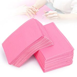 setgnur disposable nail table mat 125 pcs salon disposable table pad protector waterproof nail mat paper sheet for home office nail salon beauty salon (pink)(125pcs/piece)