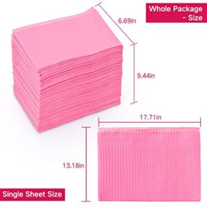 Setgnur Disposable Nail Table Mat 125 Pcs Salon Disposable Table Pad Protector Waterproof Nail Mat Paper Sheet for Home Office Nail Salon Beauty Salon (Pink)(125PCS/Piece)