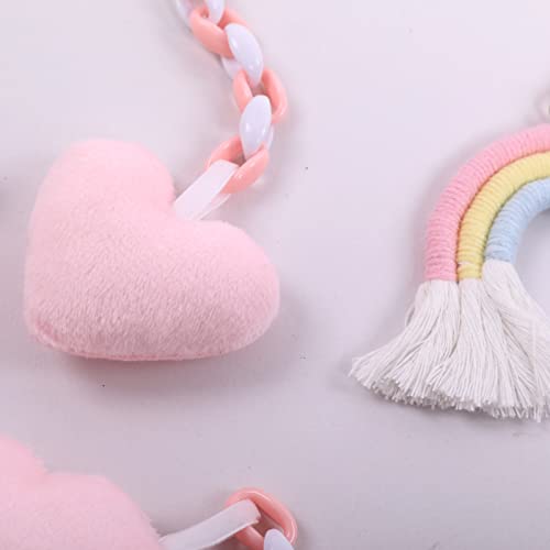 ROZKITCH 4PCs Guinea Pig Hamster Hanging Toy, Pink Small Animal Case Accessories Kits, Pet Cage Pendant, Photo Props for Pet Rat,Ferret, Guinea Pig, Squirrel, Rabbits, Mice and Gerbil Rainbow